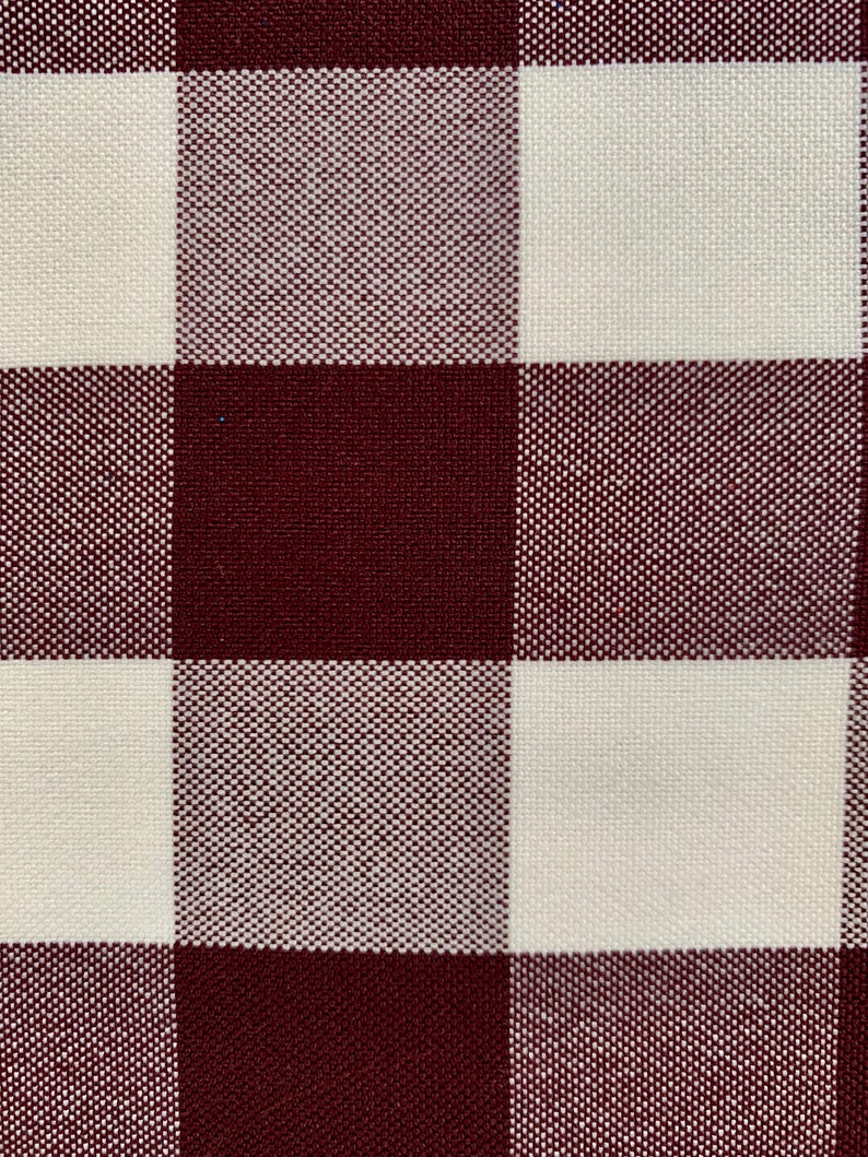 Camille BURGUNDY 1 Big Checkered Gingham Pattern Poly - Etsy