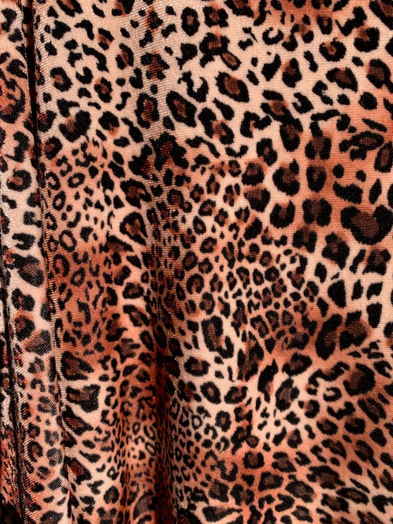 Dana BLACK BROWN RUST Leopard Pattern Polyester Stretch Velvet - Etsy