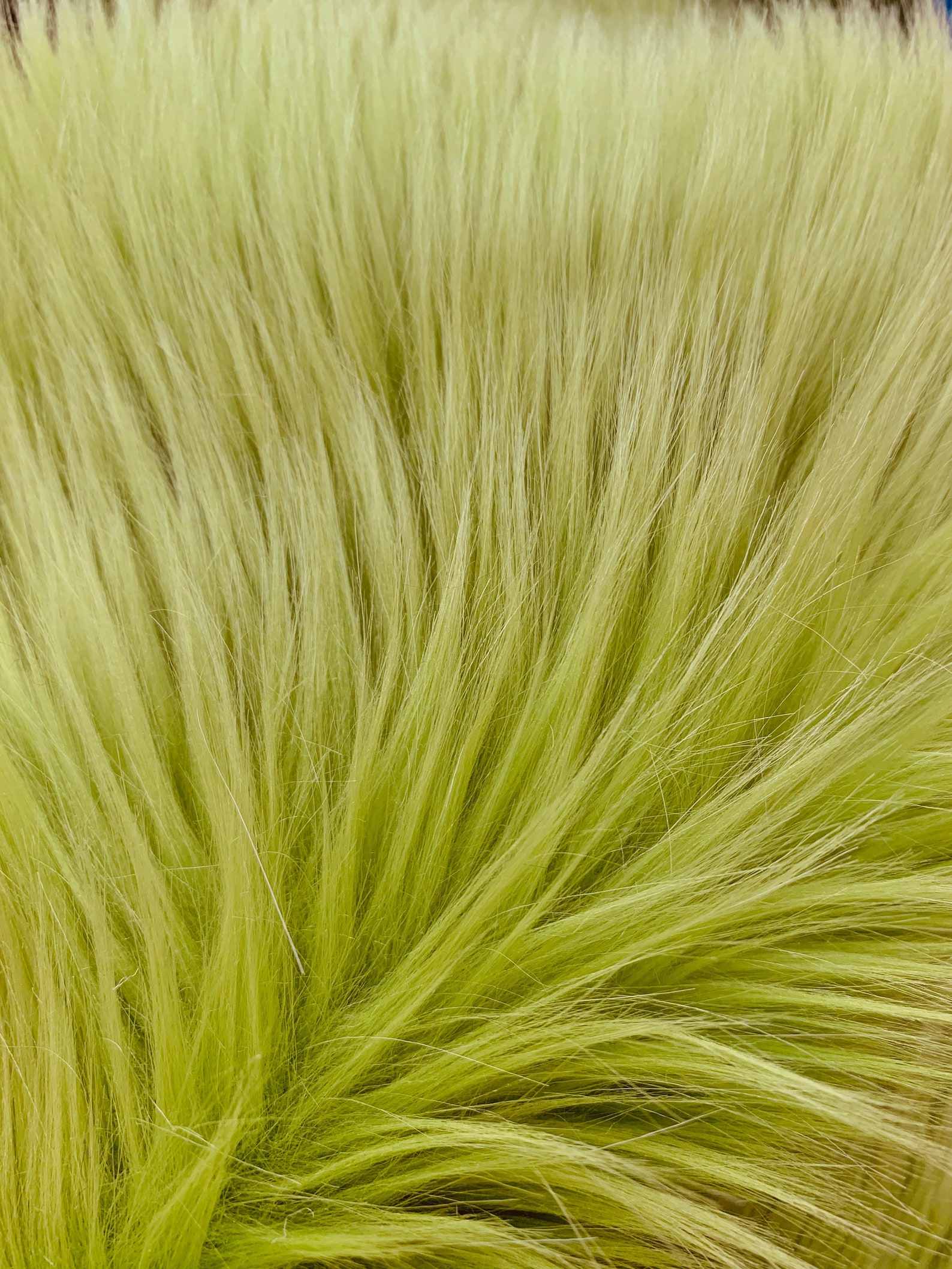 Sasha OLIVE GREEN 2 Inch Long Pile Soft Luxury Faux Fur Fabric | Etsy