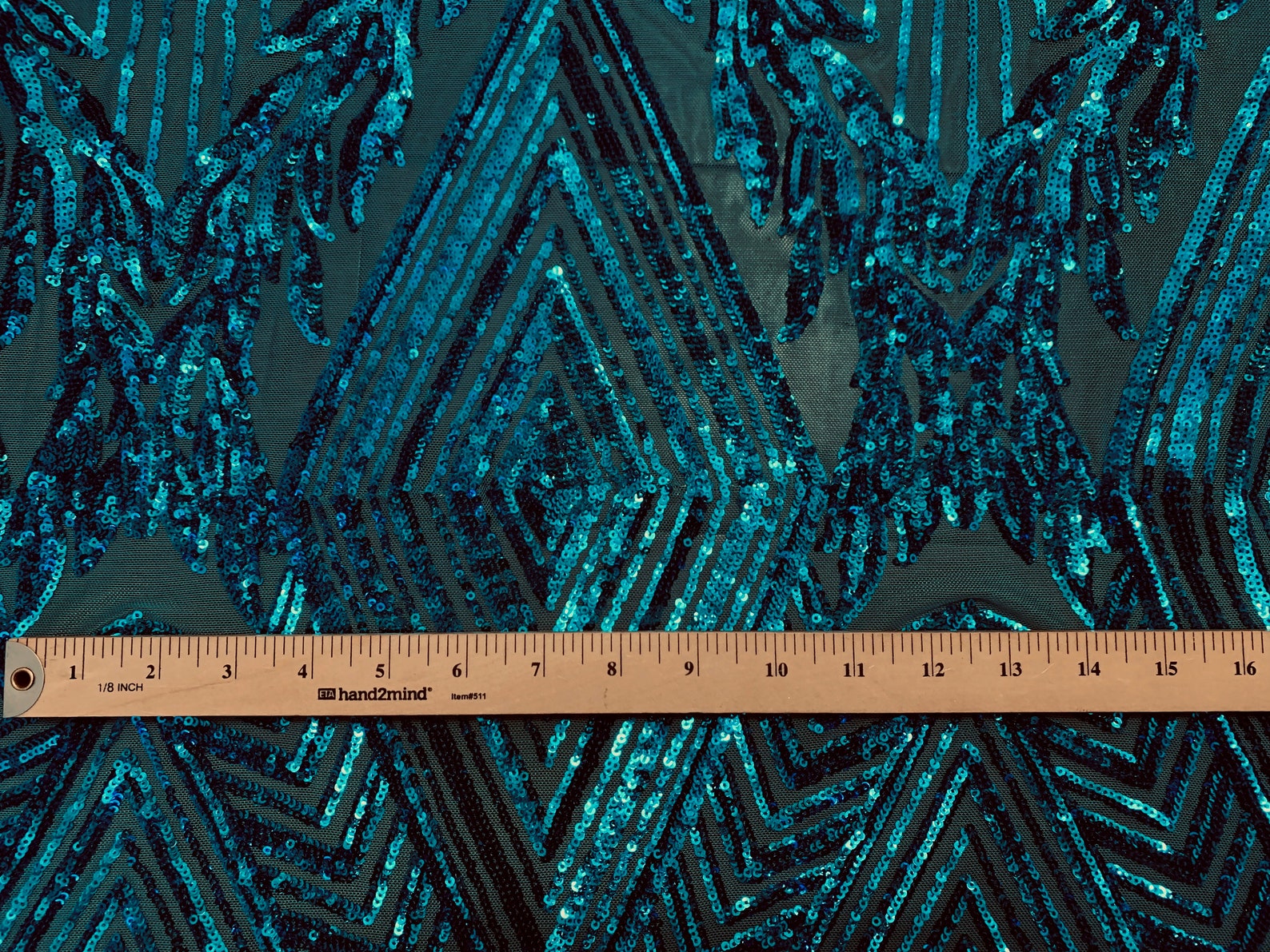 Francesca DARK TURQUOISE Vines and Diamonds Pattern Sequins on - Etsy
