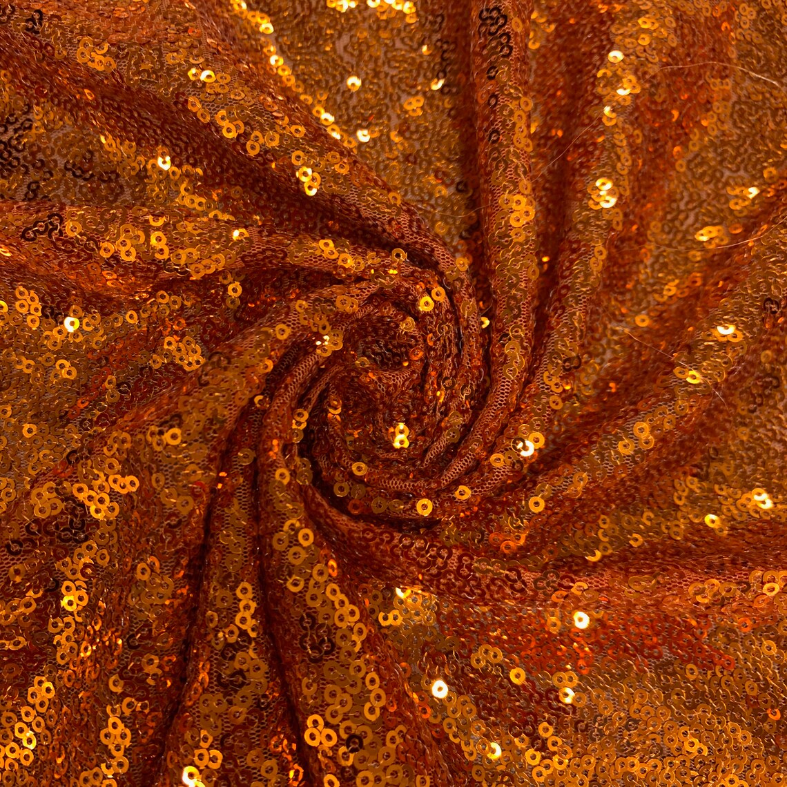 Leila ORANGE Sequins on Mesh Fabric by the Yard 10050 - Etsy
