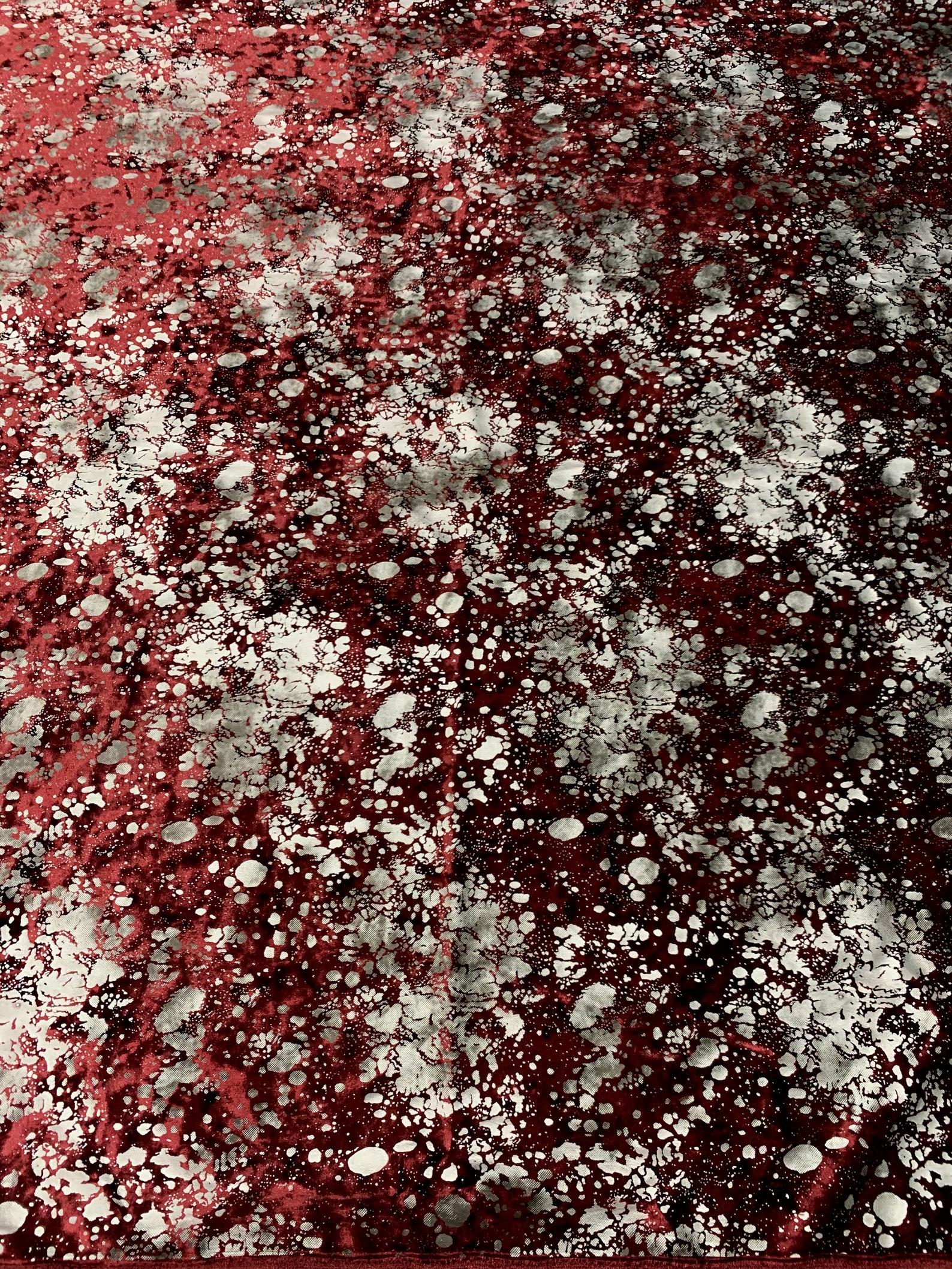 Sutton BURGUNDY Splatter Print on Polyester Stretch Velvet for | Etsy