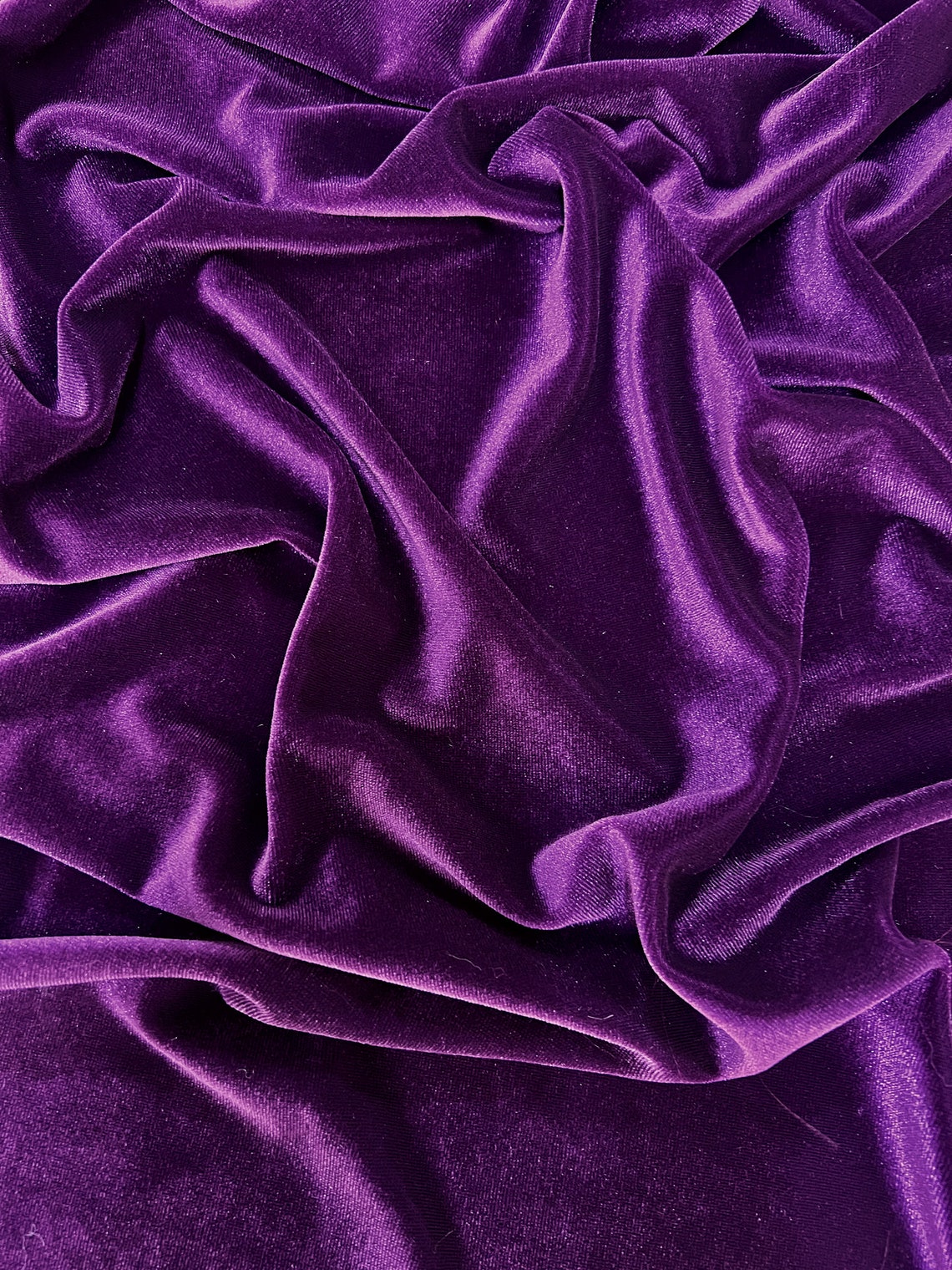 Princess PURPLE Polyester Spandex Stretch Velvet Fabric for Bows ...