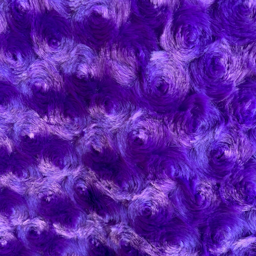Ruth PURPLE Cuddle Minky Rosette Soft Faux Fur Fabric by the Yard ...