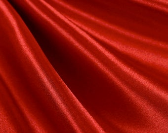 Red Satin Fabric Silky Satin Fabric Red Bridal Satin Medium - Etsy