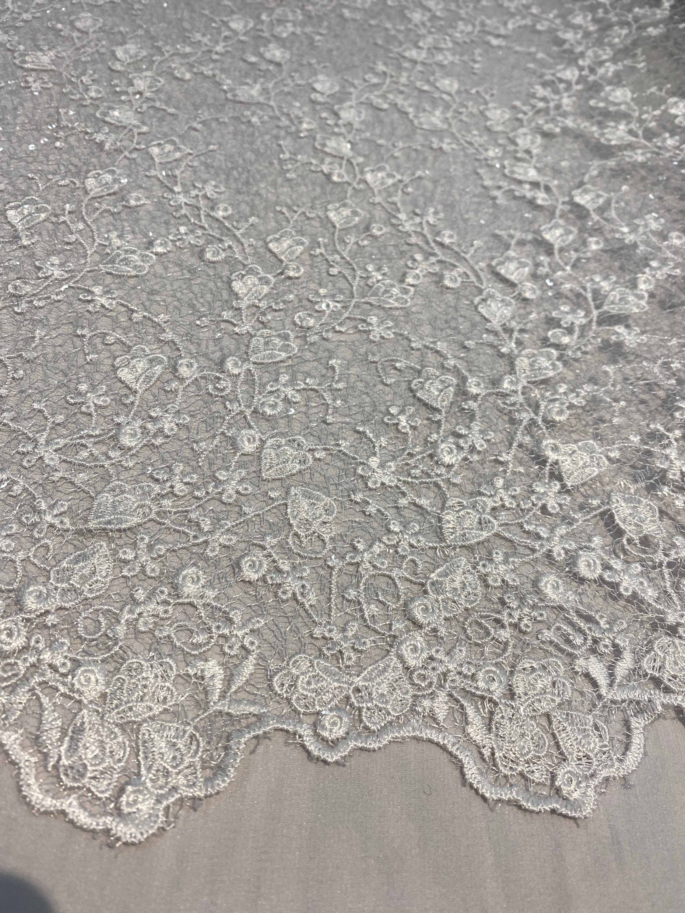 Braelyn WHITE Polyester Floral Embroidery With Sequins on Web - Etsy