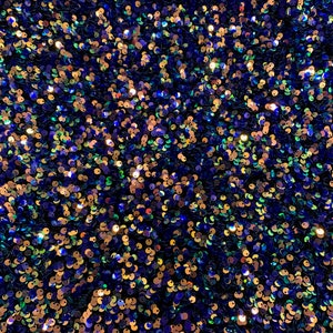 Stephanie MULTI COLORED 2 Overlap Sequins on BLACK Stretch Velvet ...