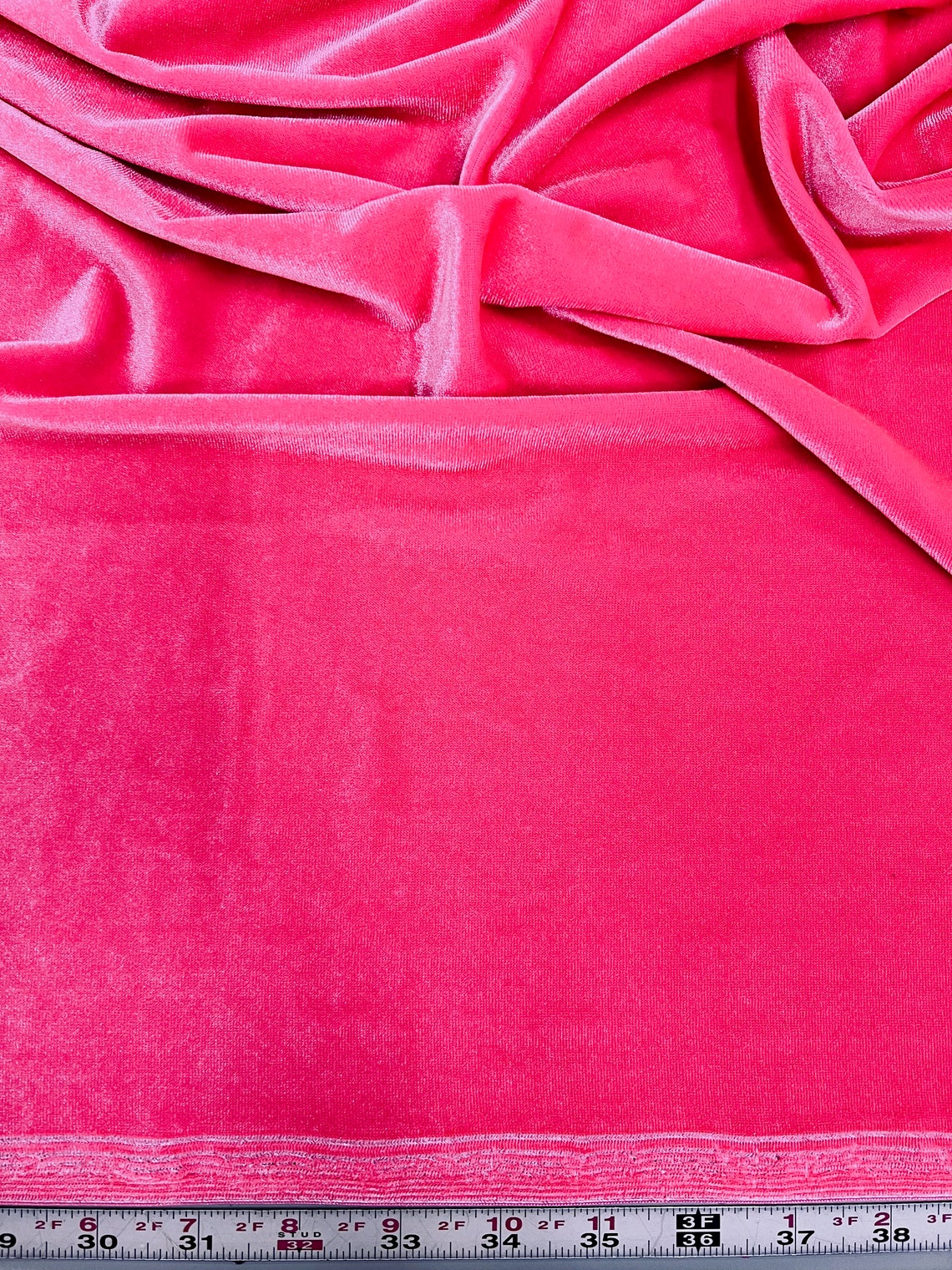 Princess NEON PINK Polyester Spandex Stretch Velvet Fabric for - Etsy