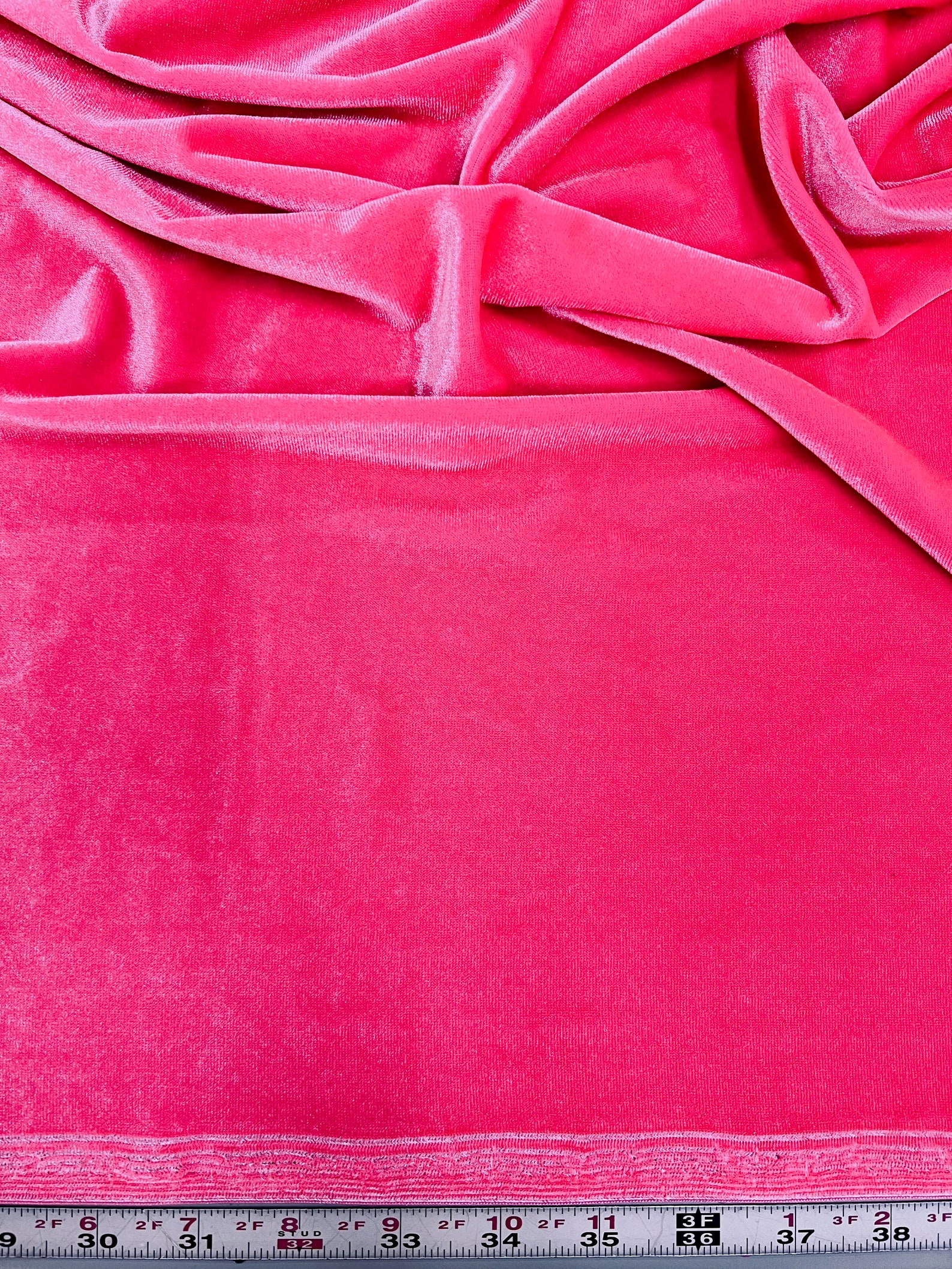 Princess NEON PINK Polyester Spandex Stretch Velvet Fabric for Tops ...
