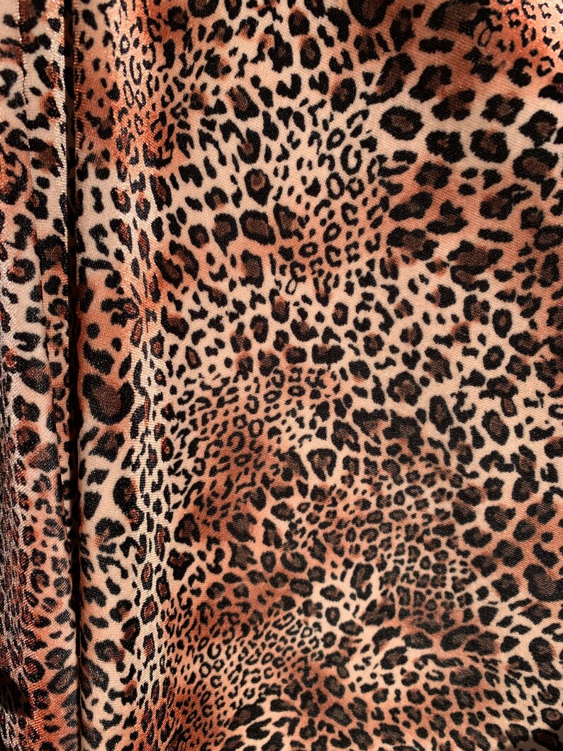 Dana BLACK BROWN RUST Leopard Pattern Polyester Stretch Velvet | Etsy