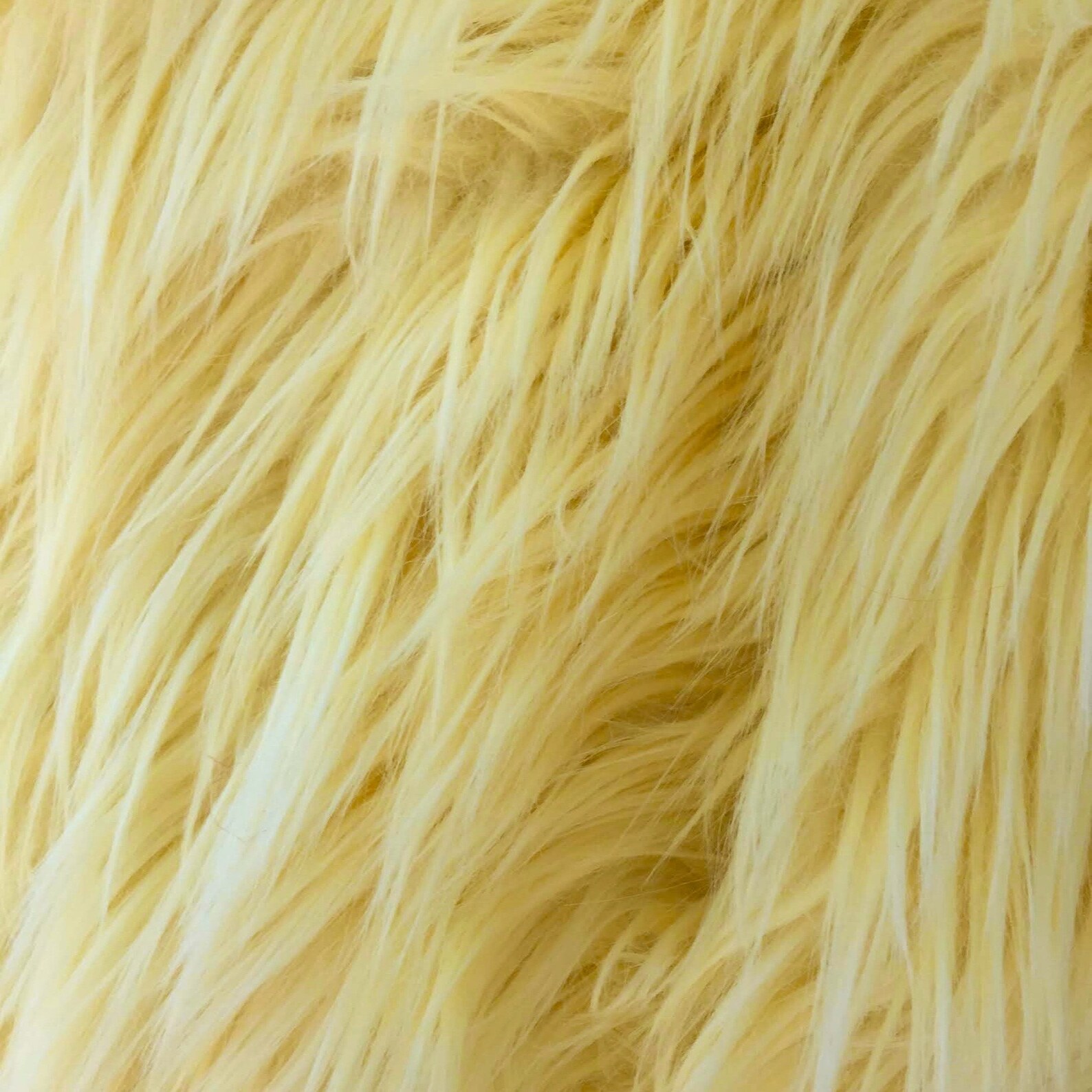 Eden PALE YELLOW Shaggy Long Pile Soft Faux Fur Fabric for - Etsy
