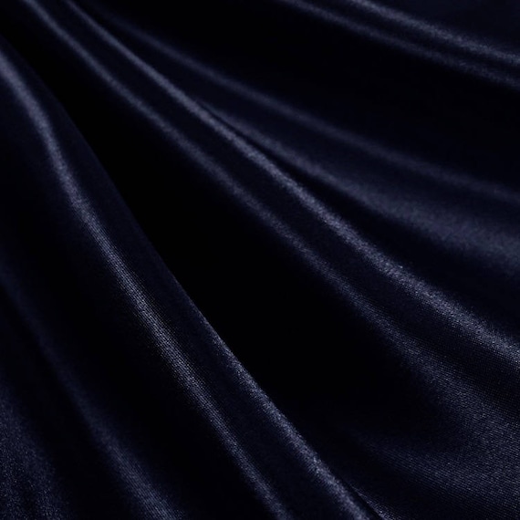 Eliza NAVY BLUE Shiny Heavy Bridal Wedding Satin Fabric by the - Etsy