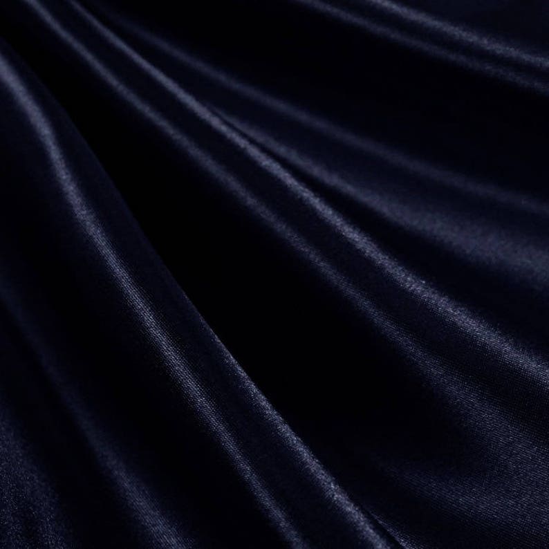 Eliza NAVY BLUE Shiny Heavy Bridal Wedding Satin Fabric by the - Etsy
