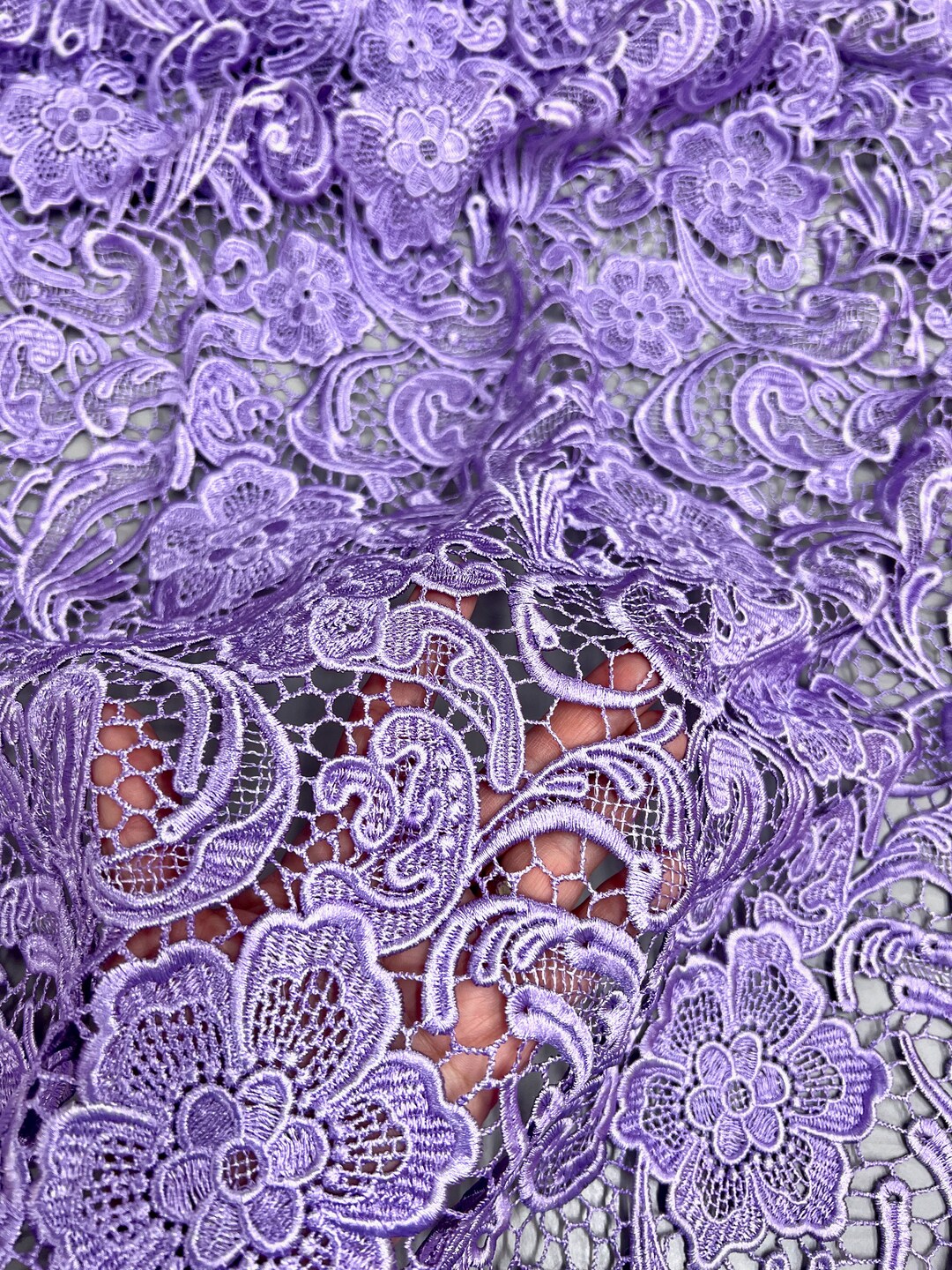 Maggie LAVENDER Guipure Venice Heavy Lace Fabric by the Yard - 10019 - Etsy