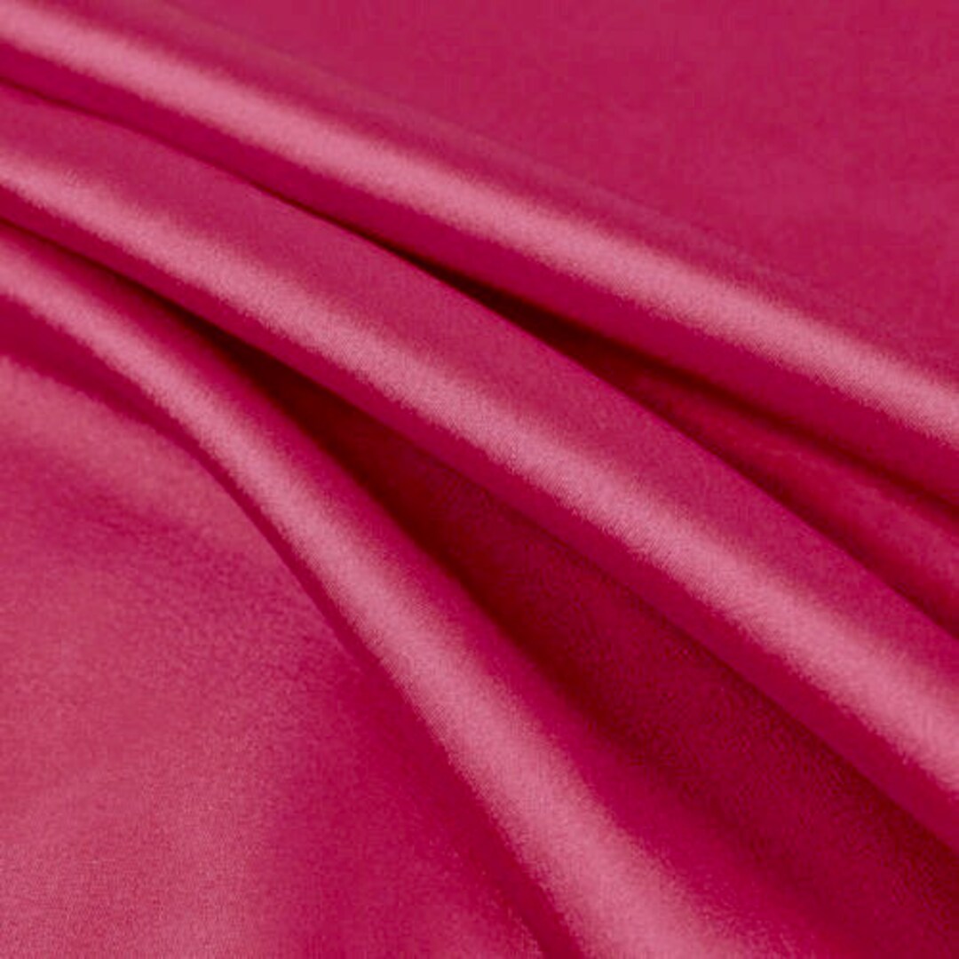 Payton HOT PINK Faux Silk Minimal Stretch Charmeuse Satin Fabric by the ...