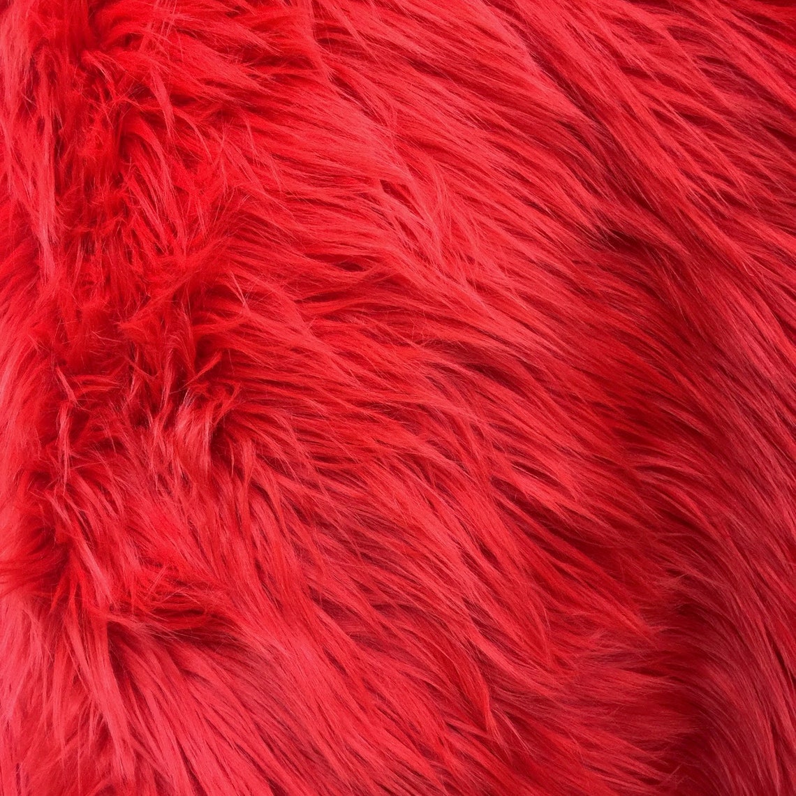 Eden RED Shaggy Long Pile Soft Faux Fur Fabric for Fursuit - Etsy