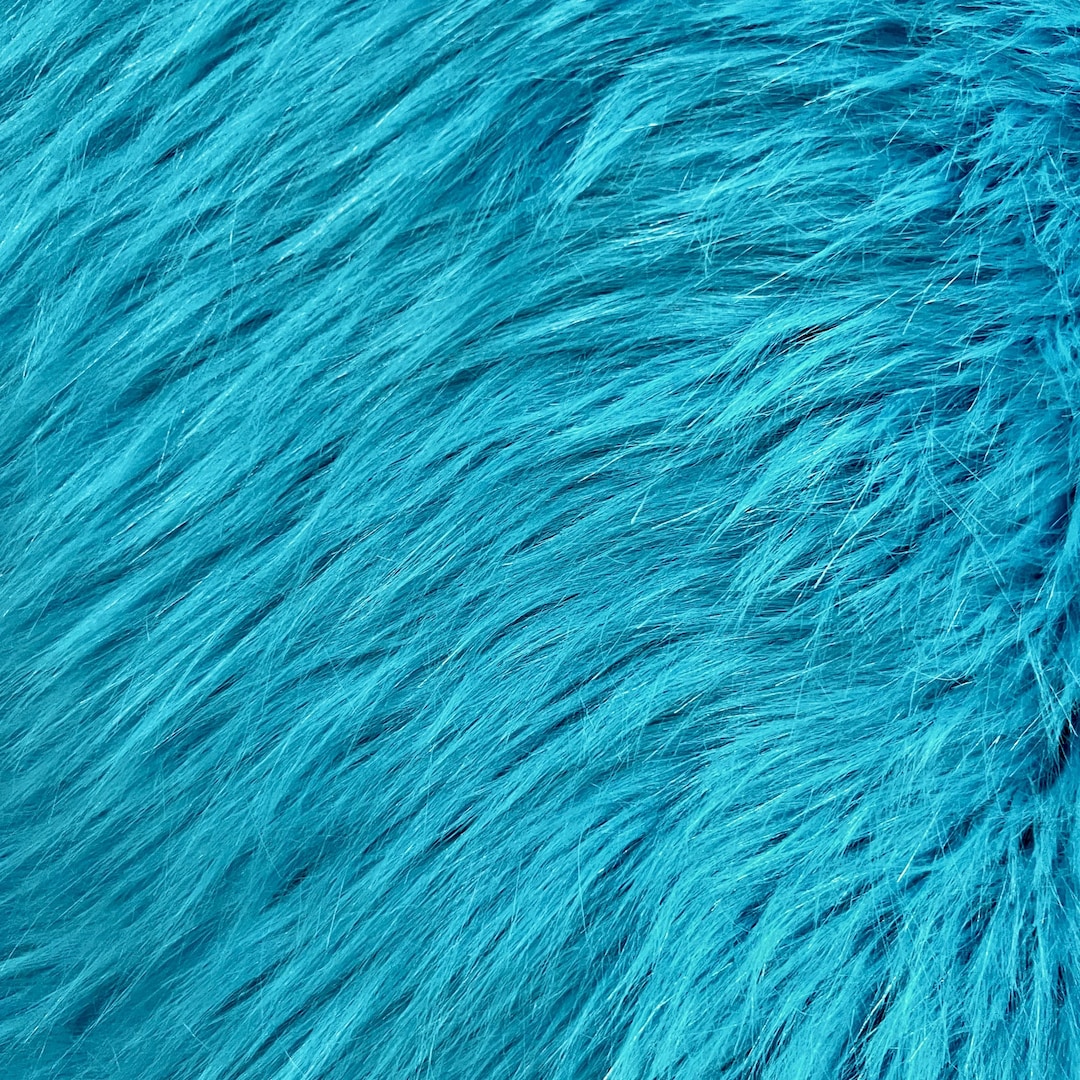 Eden TURQUOISE Shaggy Long Pile Soft Faux Fur Fabric for Fursuit ...