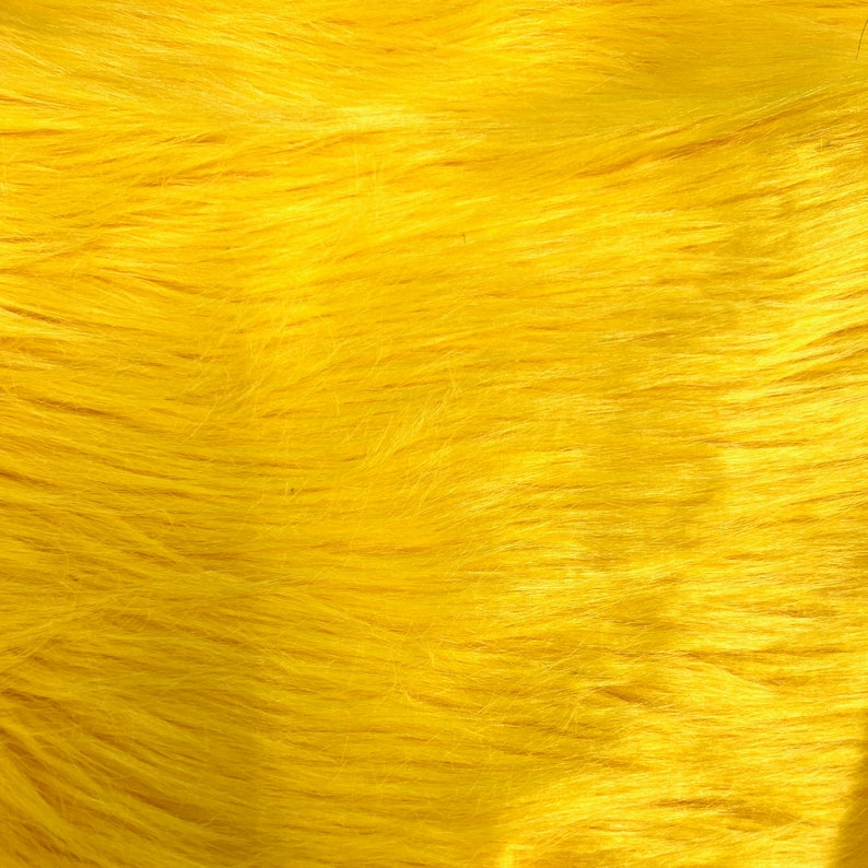 Eden YELLOW Shaggy Long Pile Soft Faux Fur Fabric for Fursuit, Cosplay ...