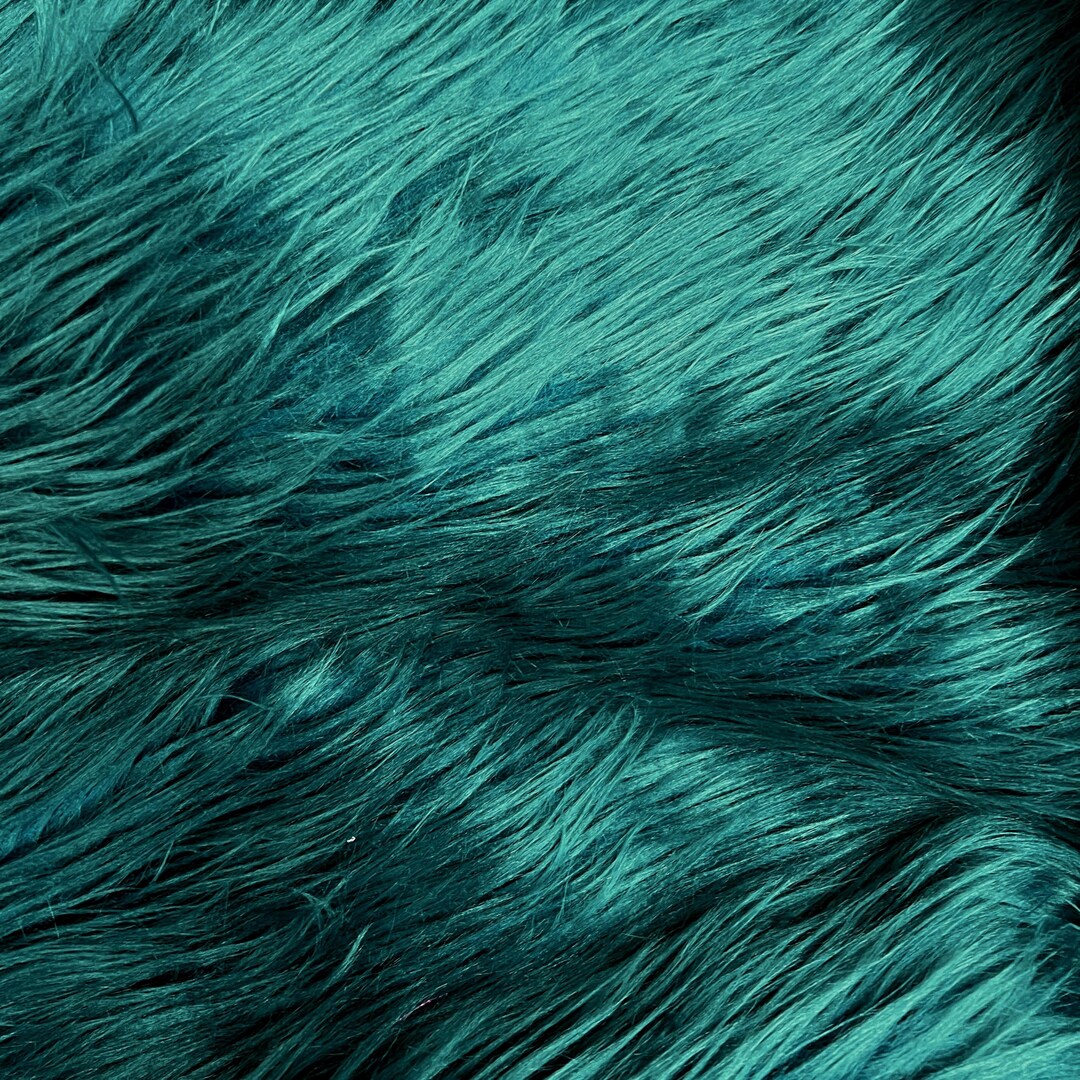 Eden DARK TEAL GREEN Shaggy Long Pile Soft Faux Fur Fabric for Fursuit ...