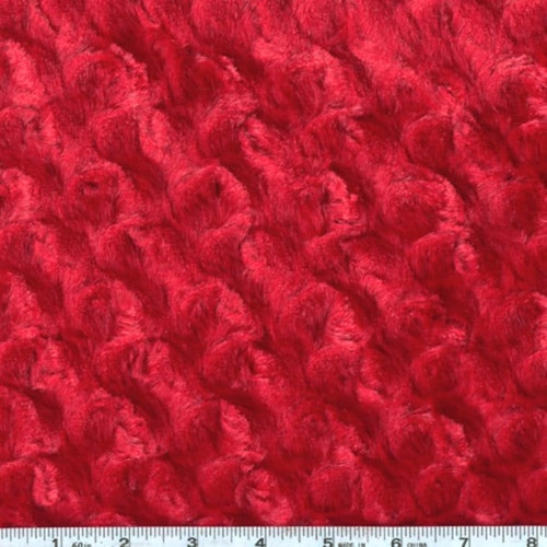 Ruth RED Cuddle Minky Rosette Soft Faux Fur Fabric by the Yard - Etsy