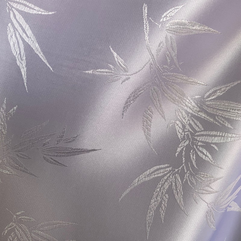 White Bamboo Leaf Fabric - Etsy