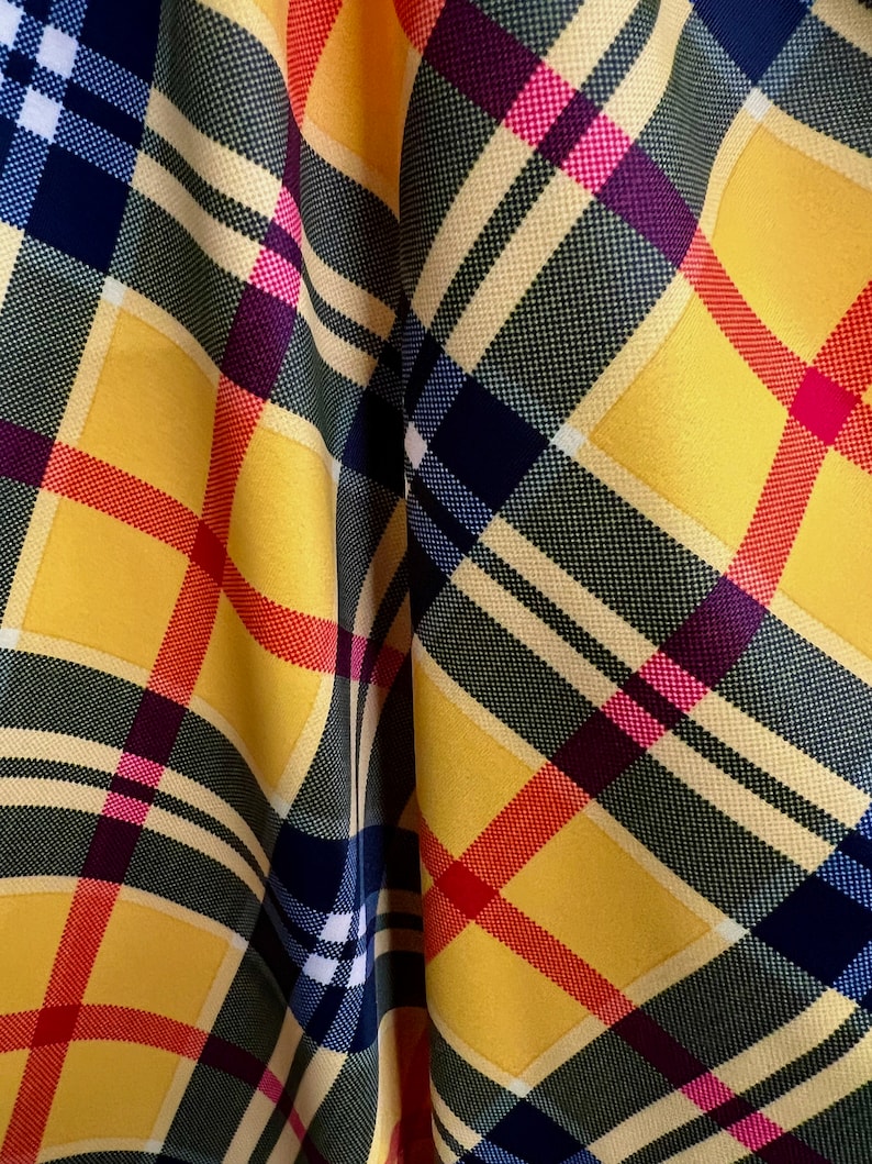 Clementine Plaid Printed Nylon Spandex 4-way Stretch Medium Weight ...