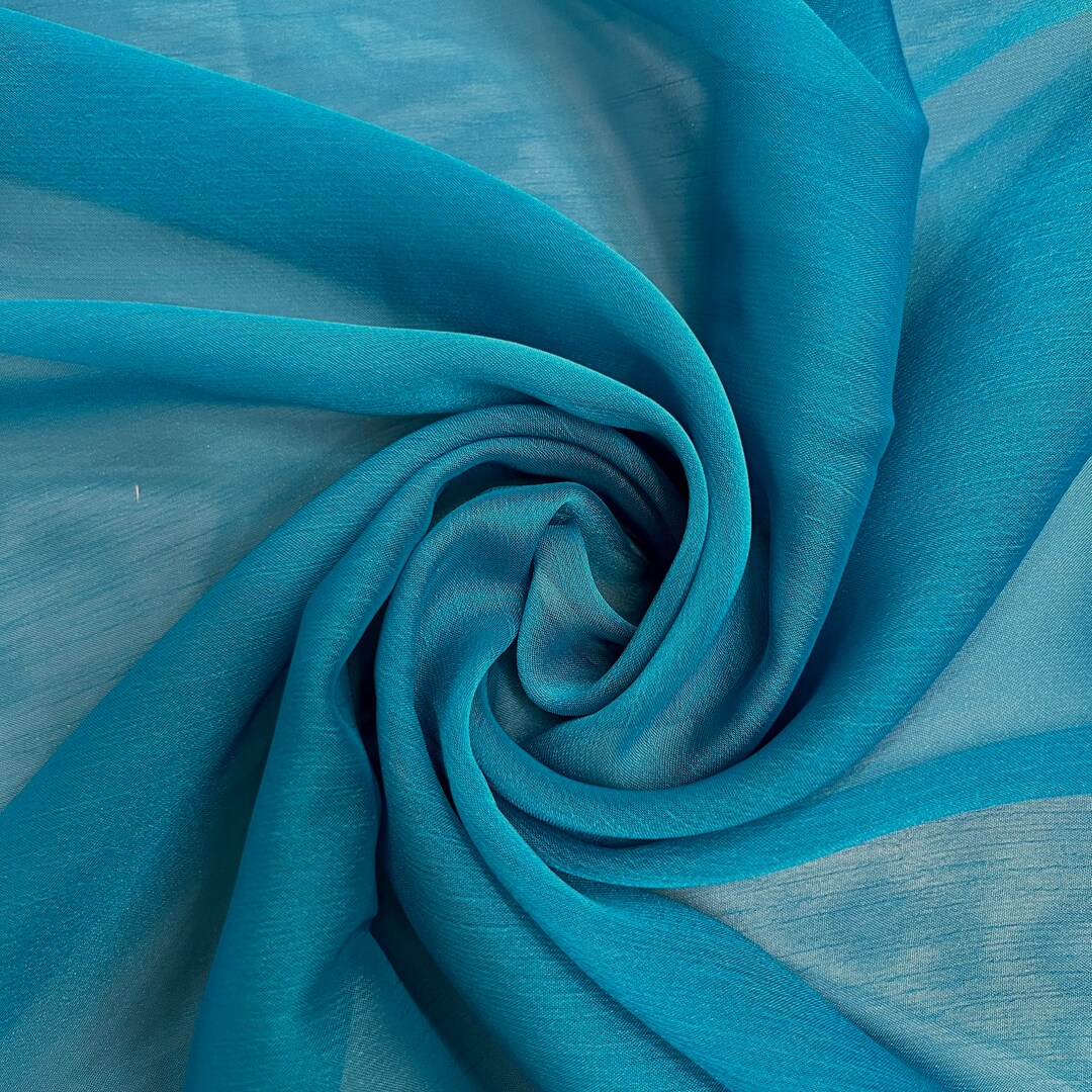 Jolene CRYSTAL TEAL Polyester Two-tone Chiffon Fabric by the Yard ...