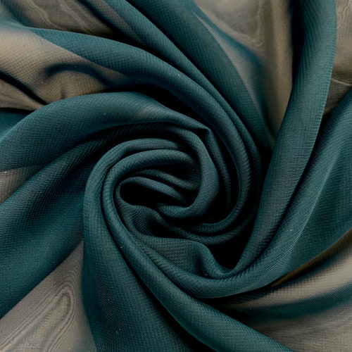 Danielle DARK TEAL Polyester Hi-multi Chiffon Fabric by the | Etsy