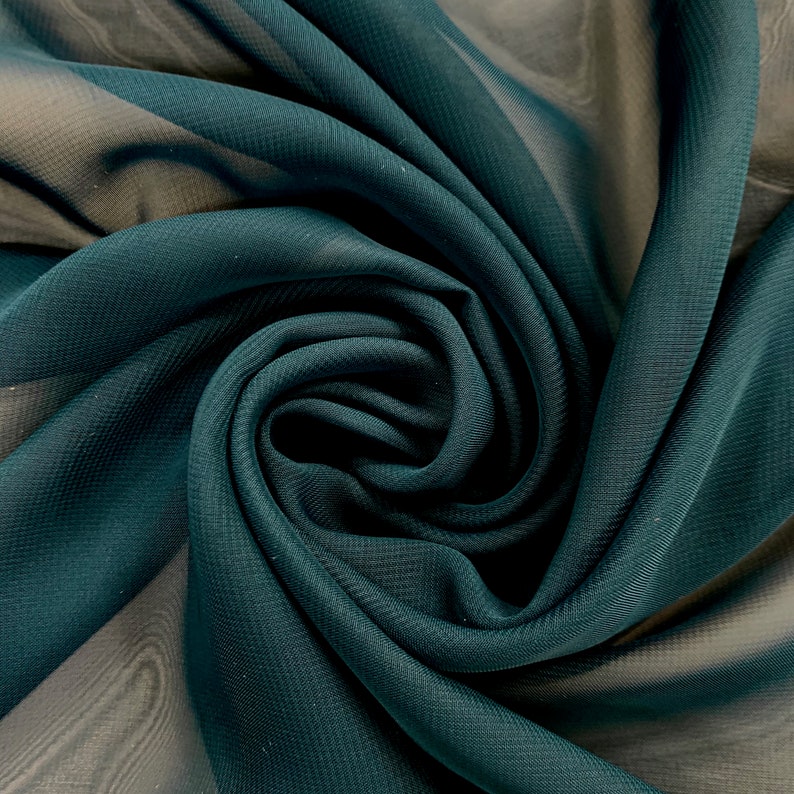 Danielle DARK TURQUOISE Polyester Hi-multi Chiffon Fabric by - Etsy