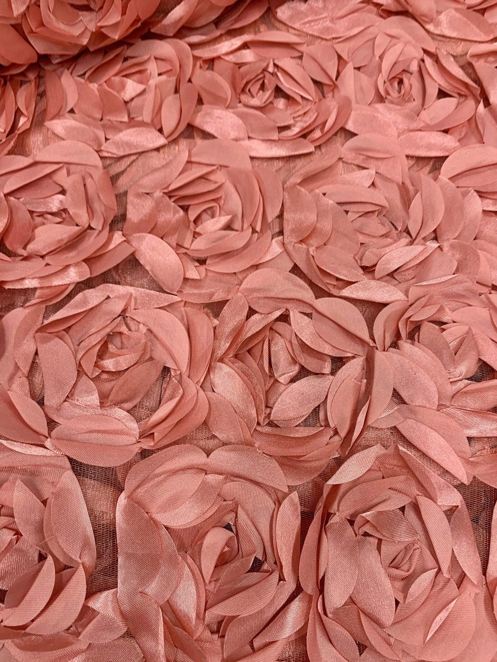 Maci DUSTY ROSE 3-D Floral Polyester Satin Rosette on Mesh - Etsy