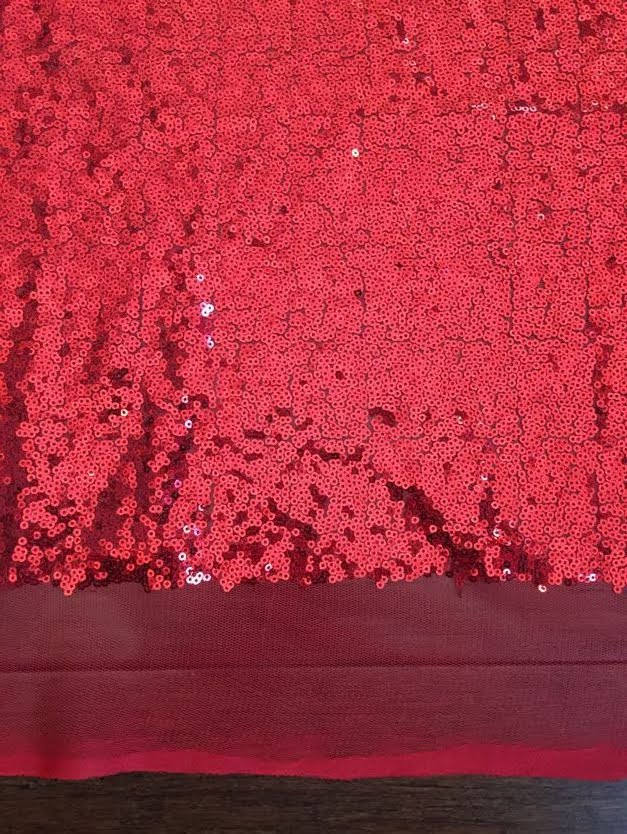 Leila RED Sequins on Mesh Fabric by the Yard 10050 - Etsy