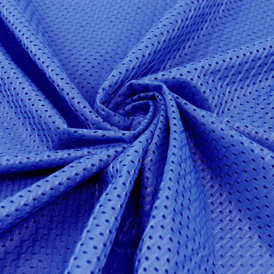 Sawyer ROYAL BLUE Polyester Football Sports Mesh Knit Fabric by the ...