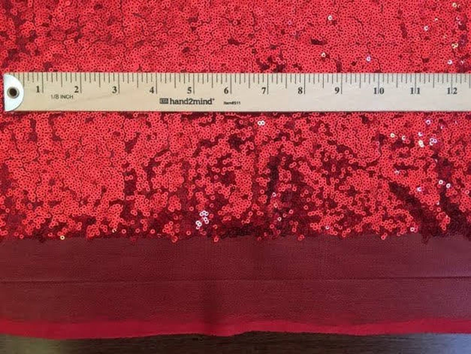 Leila RED Sequins on Mesh Fabric by the Yard 10050 | Etsy