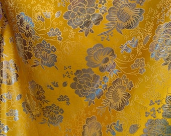 YELLOW Floral Brocade Fabric 60 In. Sold by the Yard - Etsy