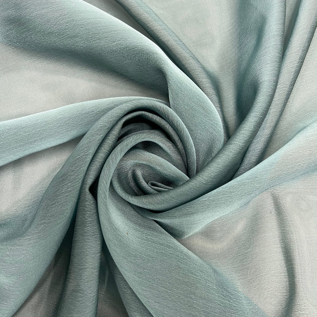 Jolene HUNTER GREEN AQUA Polyester Two-tone Chiffon Fabric by the Yard ...
