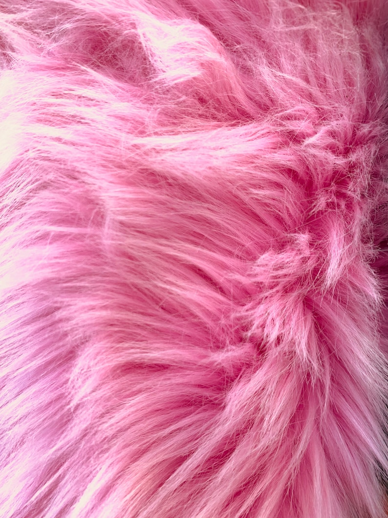 Eden PINK Shaggy Long Pile Soft Faux Fur Fabric for Fursuit, Cosplay ...