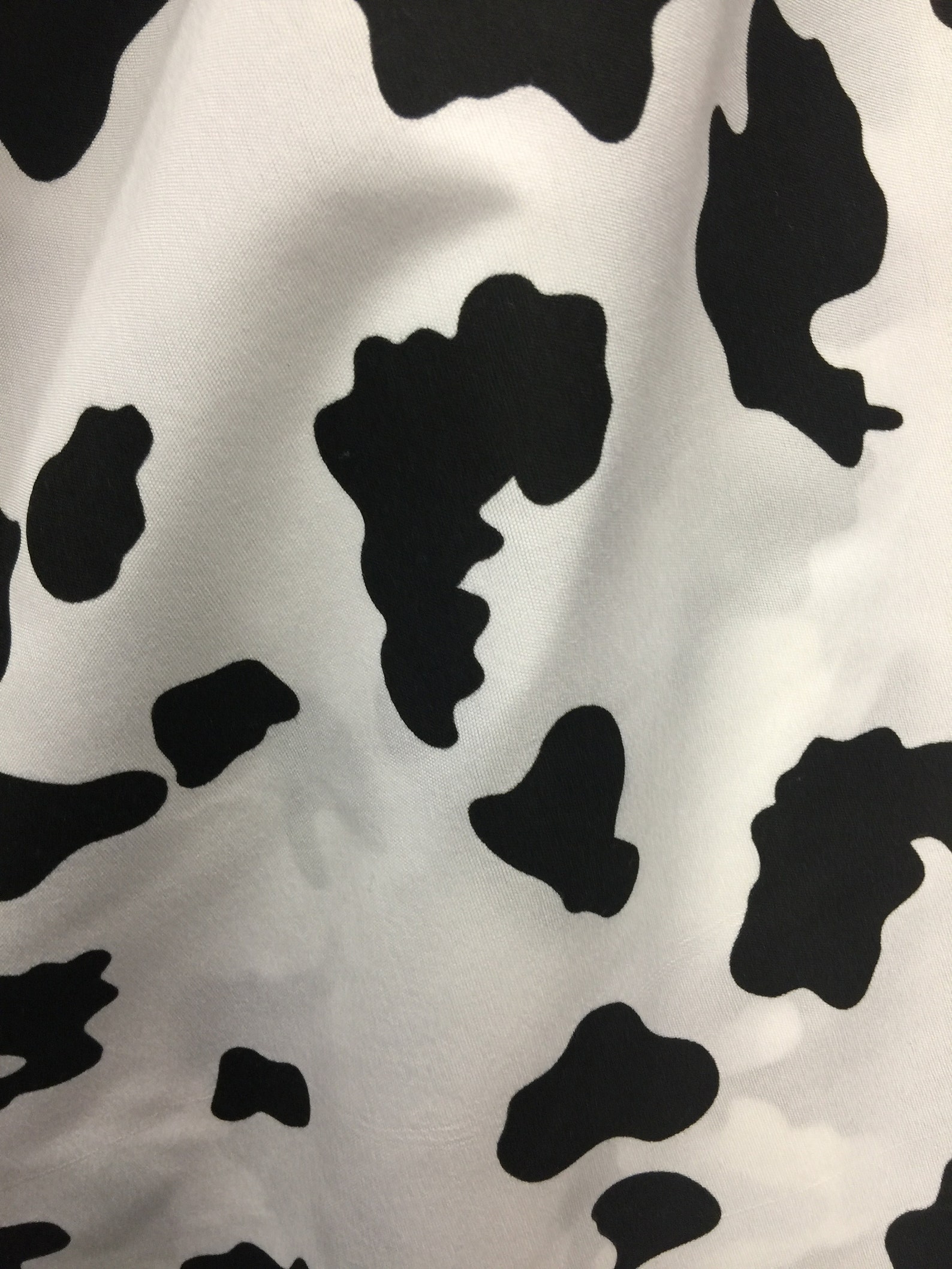 Kendra BLACK & WHITE Cow Print Light Weight Polyester Cotton | Etsy