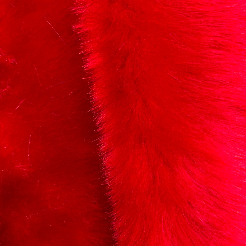 Zahra RED 0.75 Inch Short Pile Soft Faux Fur Fabric for Fursuit ...
