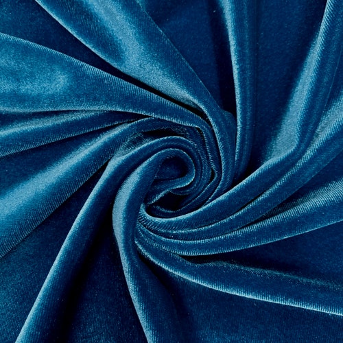 Princess SLATE BLUE Polyester Spandex Stretch Velvet Fabric by - Etsy