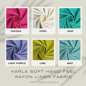 Karla Soft Hand Feel Linen Rayon Fabric by the Yard for Clothes ...