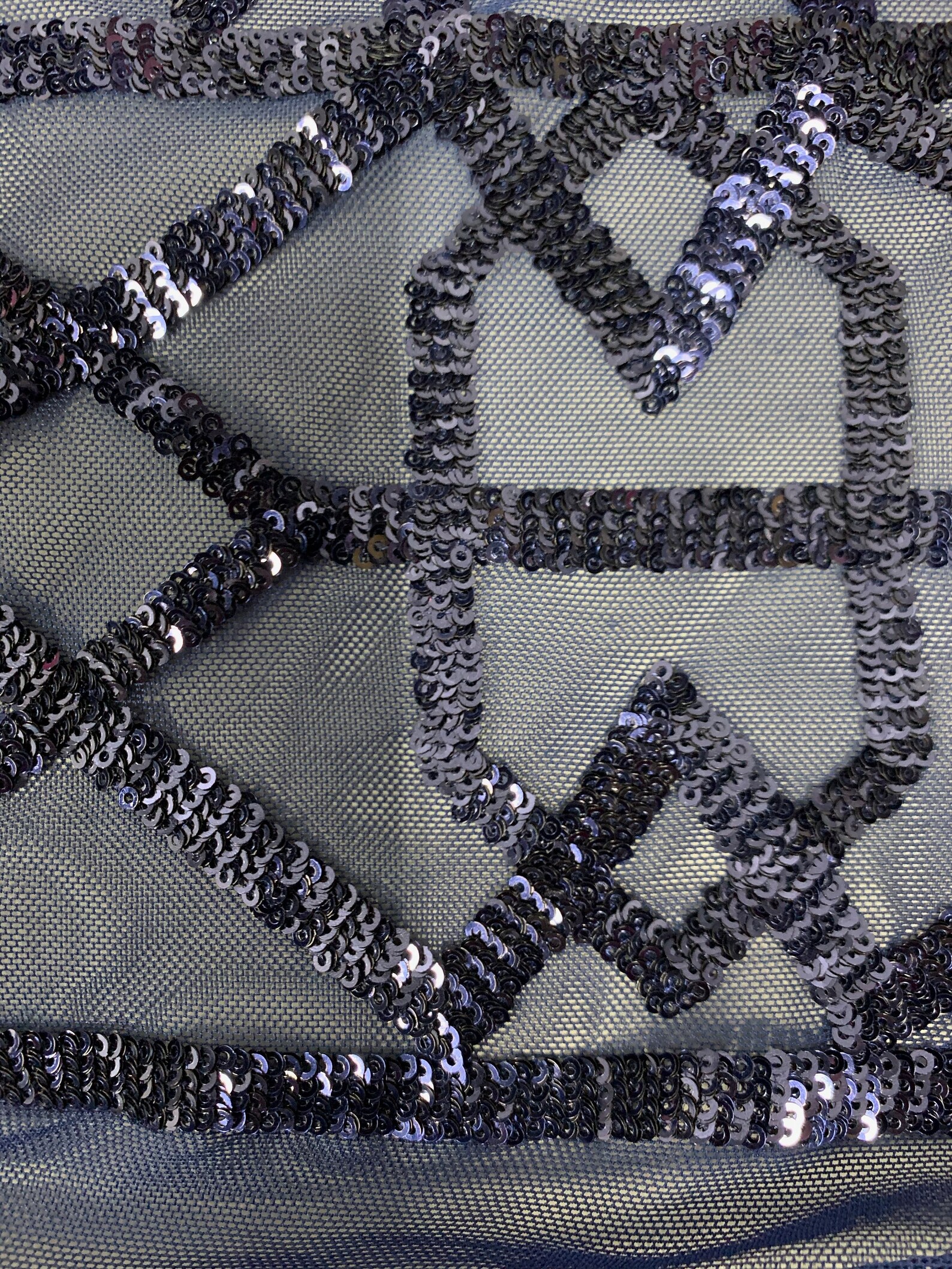 Meredith NAVY BLUE Trellis Pattern Sequins on Mesh Lace Fabric - Etsy