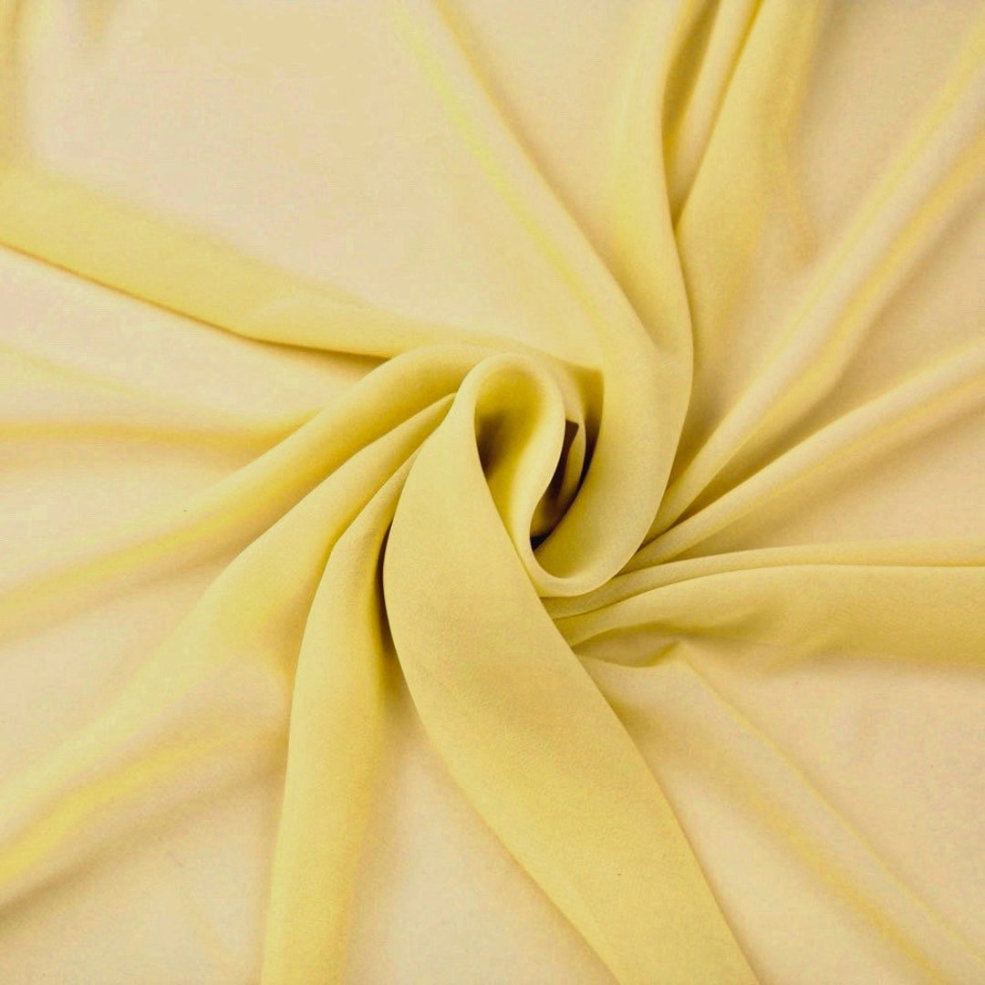 Danielle LIGHT YELLOW Polyester Hi-multi Chiffon Fabric by the Yard ...