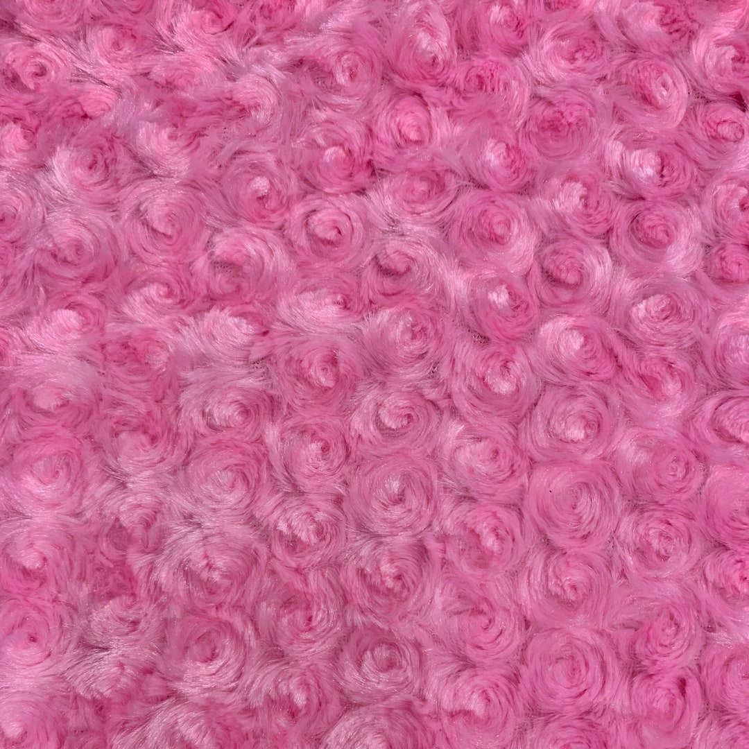 Ruth PINK Cuddle Minky Rosette Soft Faux Fur Fabric by the Yard - 10083 ...