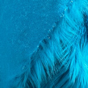 Sasha TURQUOISE Shaggy Long Pile Soft Faux Fur Fabric for Fursuit ...