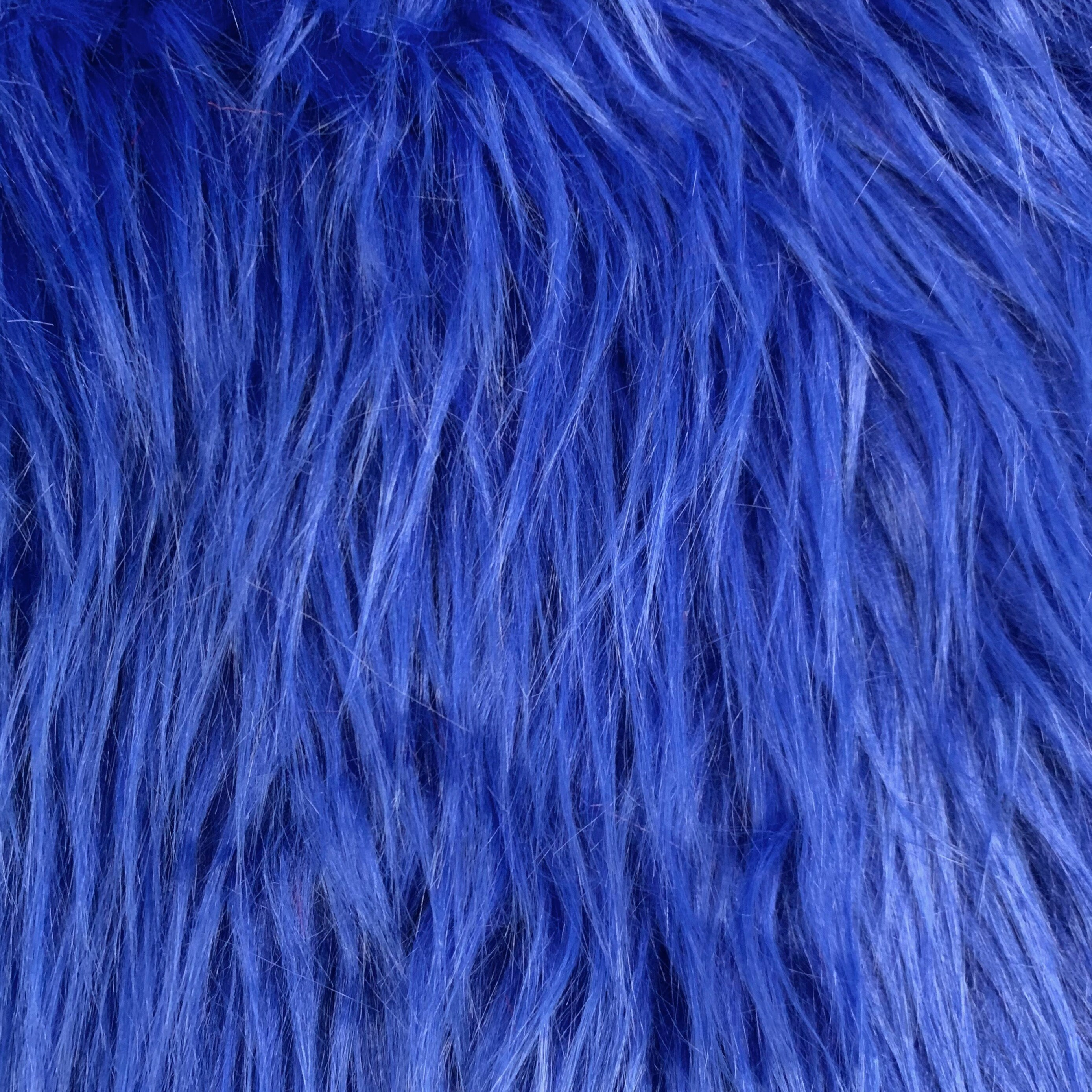 Eden ROYAL BLUE Shaggy Long Pile Soft Faux Fur Fabric for | Etsy