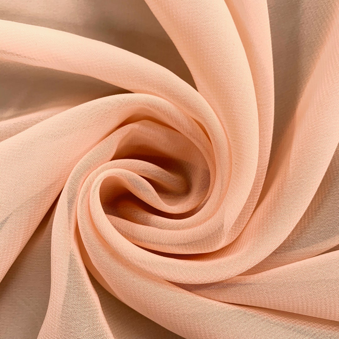 Danielle LIGHT PEACH Polyester Hi-multi Chiffon Fabric by the Yard ...