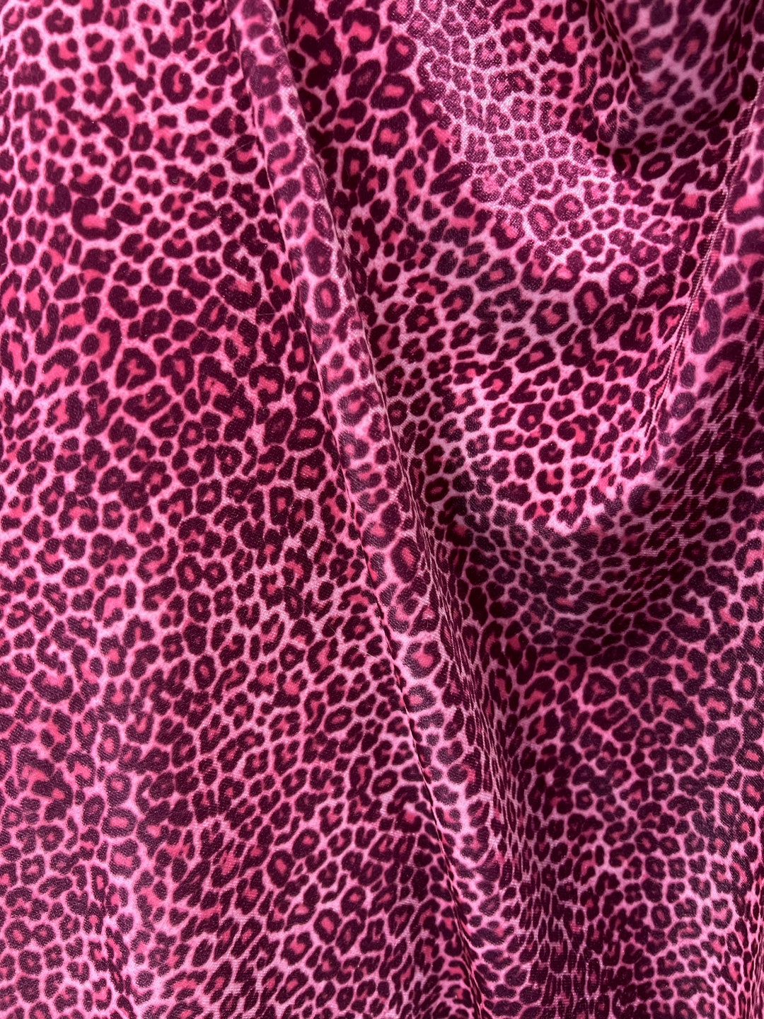 Dana PINK FUCHSIA Small Leopard Pattern Polyester Spandex Stretch ...