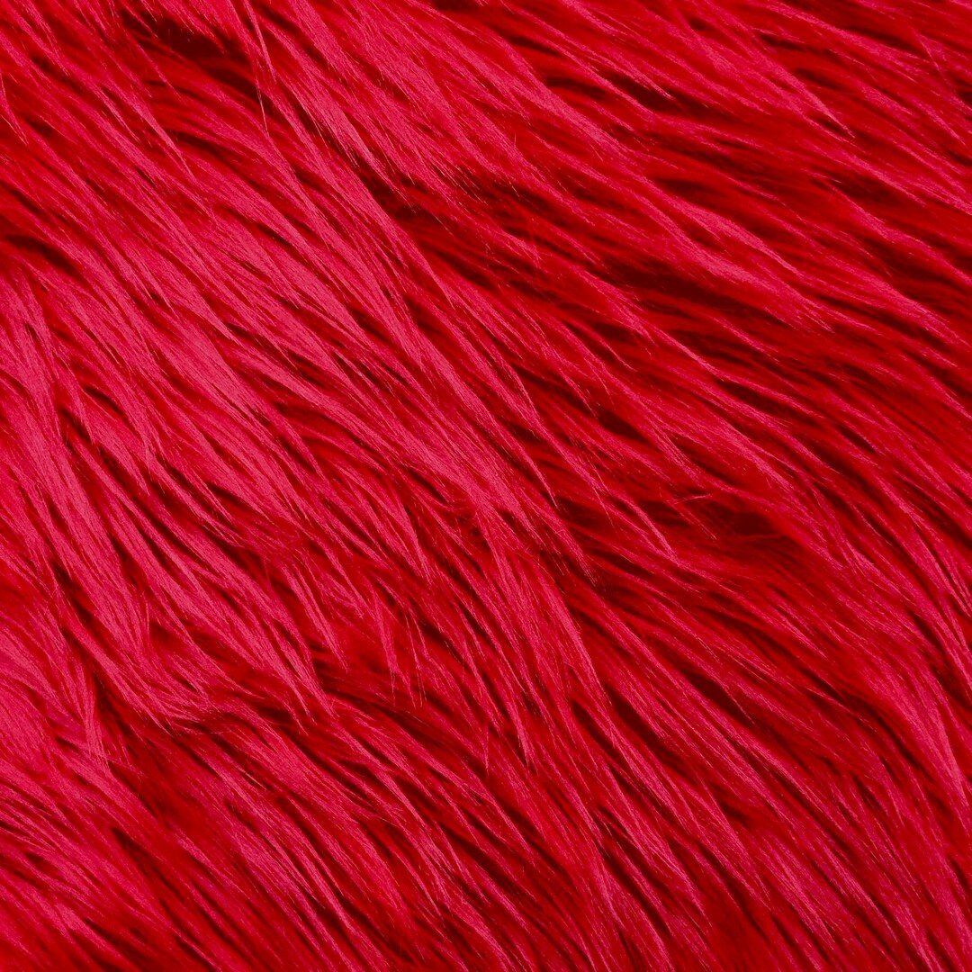 Eden DARK RED Shaggy Long Pile Soft Faux Fur Fabric for Fursuit ...