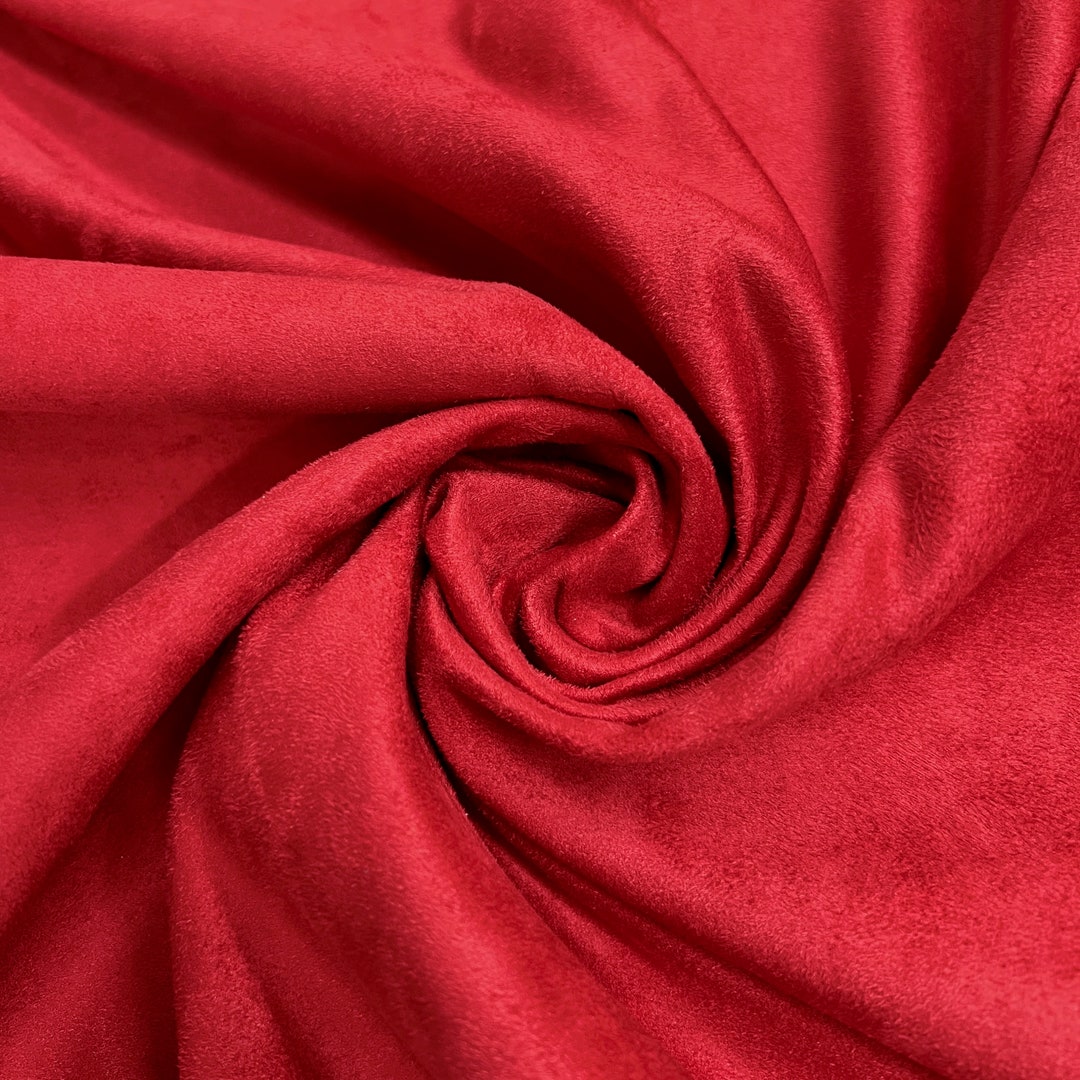 Giana RED Faux Suede Polyester Microsuede Fabric by the Yard - 10223 - Etsy