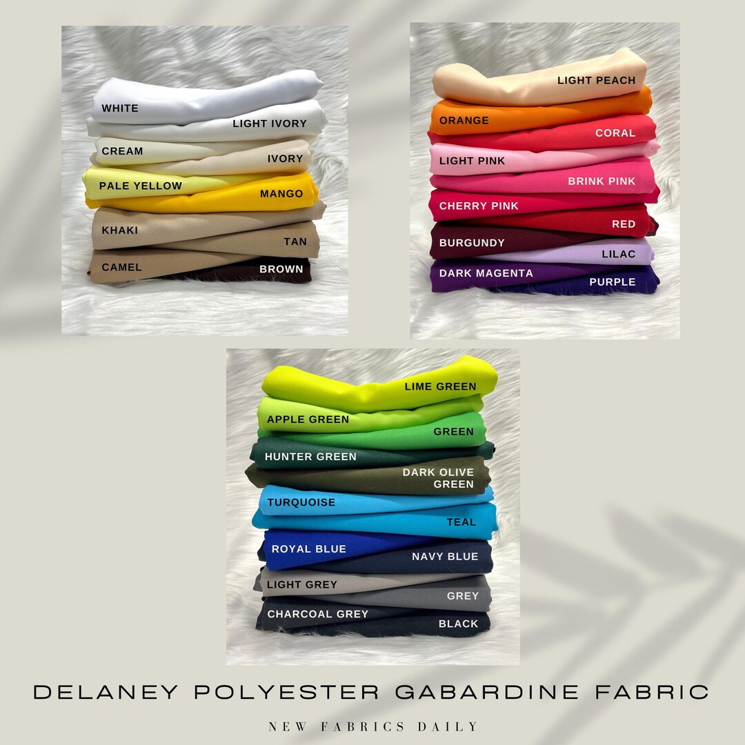 Delaney Polyester Gabardine Fabric for Skirts, Suits, Overcoats ...